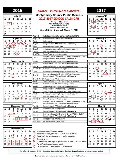 Montgomery County Va Calendar