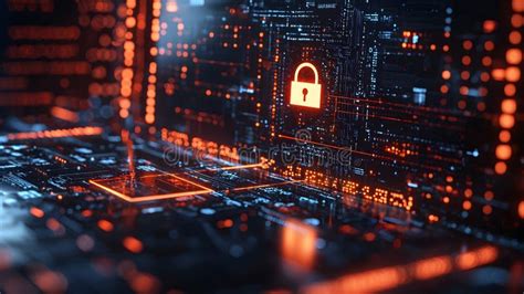 Secure Computer Interface With Hacking Theme Stock Illustration