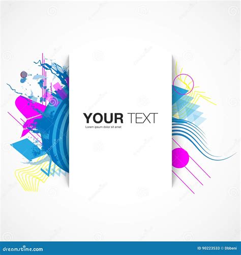 Trendy Text Box Design With Colorful Abstract Background Stock Vector