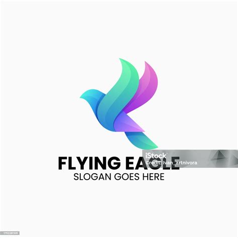 벡터 일러스트 레이 션 이글 그라디언트 다채로운 스타일 갈색에 대한 스톡 벡터 아트 및 기타 이미지 갈색 개념 고리 발톱