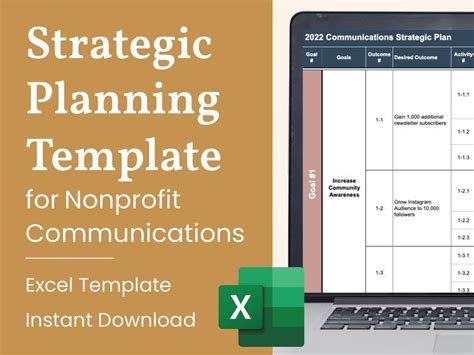 Nonprofit Communications Strategic Plan Content Planner Excel Template