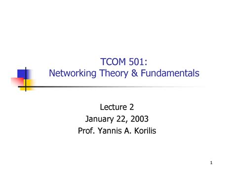 Sources Of Network Delay Lecture Slides Tcom 501 Docsity