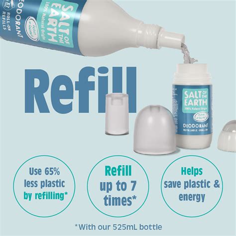 Salt Of The Earth Natural Deodorant Roll On Refill Ocean And Coconut
