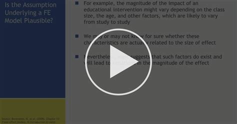 Lecture 8b Random Effects Model Planning The Meta Analysis And