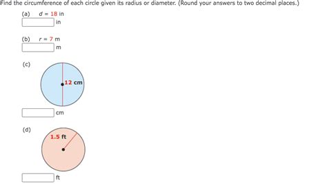 Solved Find The Circumference Of Each Circle Given Its Chegg