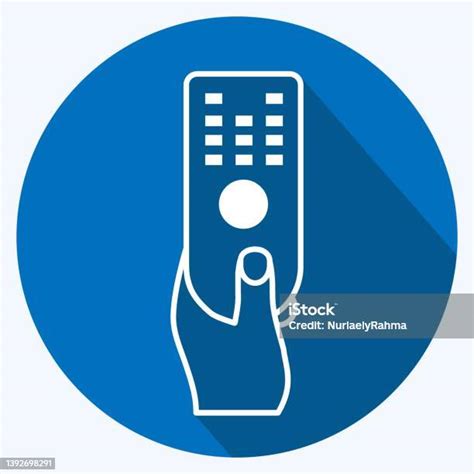 리모컨을 들고 있는 아이콘 손 동작 기호에 적합합니다 긴 그림자 스타일 편집 가능한 간단한 디자인 디자인 템플릿 벡터 간단한 기호 그림 개념에 대한 스톡 벡터 아트 및 기타