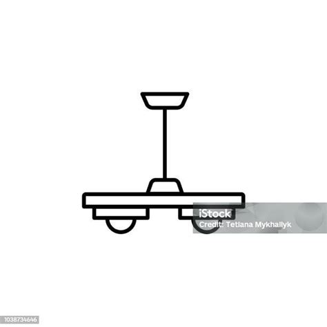 현대 천장 램프의 벡터 그림입니다 2 조명 샹들리에의 줄 아이콘입니다 가정 및 사무실 조명 흰색 배경에 고립 0명에 대한 스톡 벡터 아트 및 기타 이미지 Istock