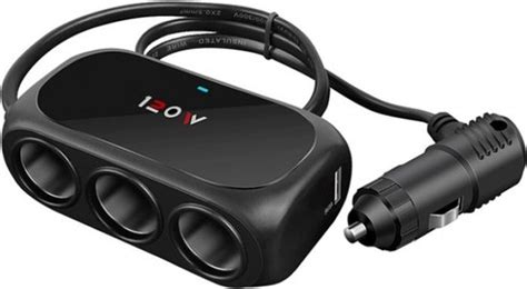 12v Adapter USB Autolader Splitter Auto Zwart Bol