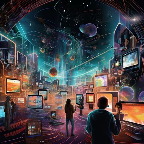 Interconnected Tech World Global Network Generative Ai Stock Image Image Of Concept World