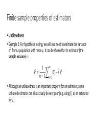 Stat Tools Lecture Pdf Finite Sample Properties Of Estimators Unbiasedness Example