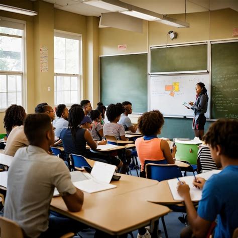 World Teacher Day A Teacher Stand In Class Premium Ai Generated Image