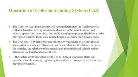 Collision Avoidance System Automobile Technology Safety Systems In Car Pdf