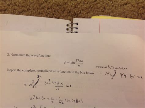 Solved Normalize The Wavefunction Psi Sin17 Pi Xa