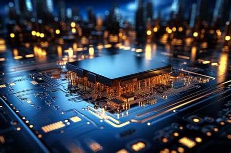Premium AI Image Central Computer Processors CPU Concept Motherboard Digital Chip Technology