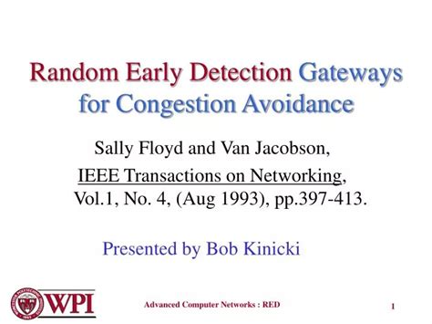 Ppt Random Early Detection Gateways For Congestion Avoidance Powerpoint Presentation Id669399