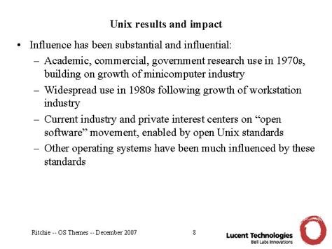 Unix And Beyond Themes In Operating Systems Research