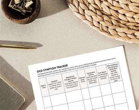 Ocd Symptom Tracker Ocd Worksheet For Therapists Counselors Social Workers Erp Worksheet