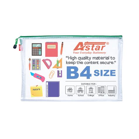 Zb6814 M Astar B4 Soft Mesh Vinyl Zipper Bag