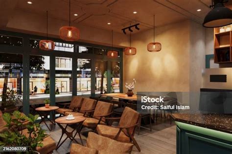 의자 테이블 꽃 커피 천장에 매달려 있는 둥지 조명이 있는 아늑하고 현대적인 레스토랑의 인테리어 카페에 대한 스톡 사진 및 기타 이미지 Istock