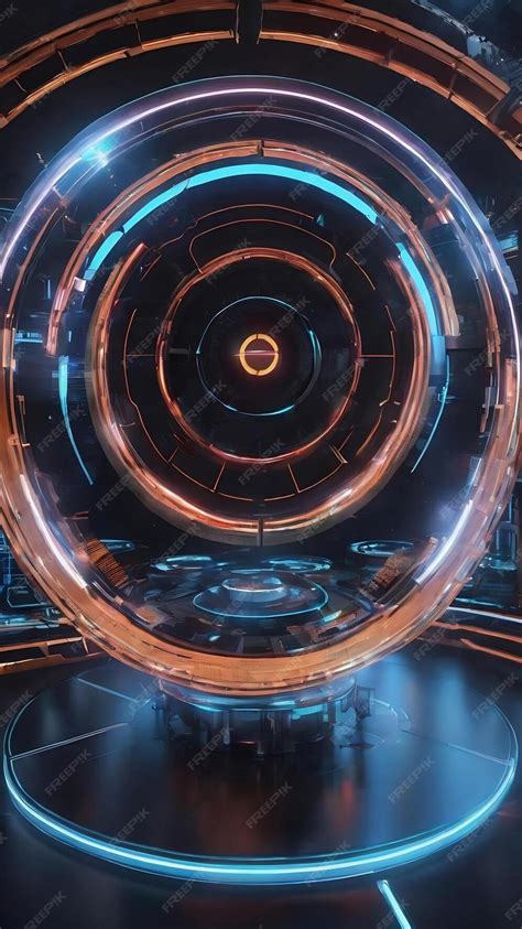 Premium Ai Image Hitech Futuristic Hud Display Circle Elements