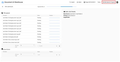 Bulk Upload User Manual Document AI Warehouse Google Cloud
