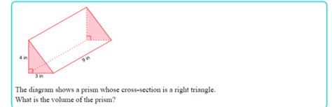 Solved The Diagram Shows A Prism Whose Cross Section Is A Right Triangle What Is The Volume