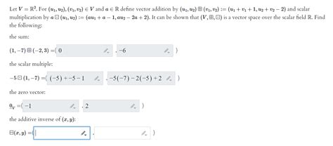 Solved Let Vr2 ﻿for U1u2v1v2inv ﻿and Ainr Define