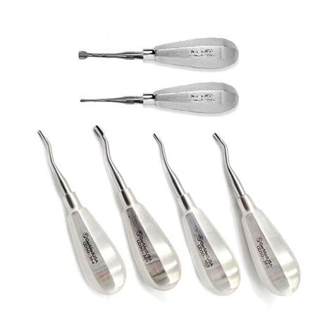 Winged Elevator Dental Kit Short Handle Back Bent 6 Pieces Dispomed