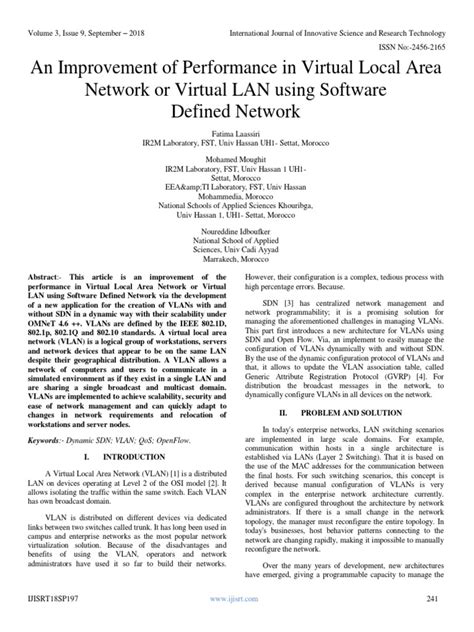 An Improvement Of Performance In Virtual Local Area Network Or Virtual Lan Using Software