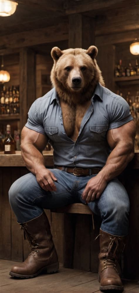Create A Bear Man Drinking Whi Image Created By Decyfer30 Tensorart