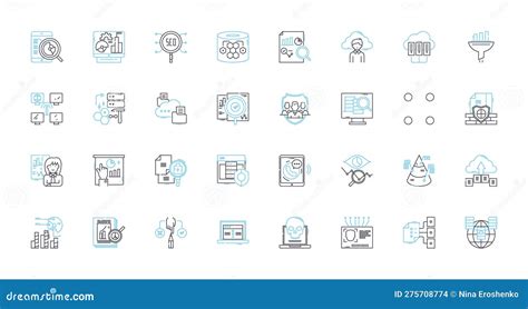 Comprehensive Numbers Linear Icons Set Mathematics Statistics Analysis Data Figures Digits