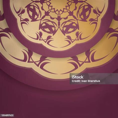 타이포그래피를 위해 준비된 인도 금 장식이 있는 템플릿 전단지 버건디 0명에 대한 스톡 벡터 아트 및 기타 이미지 0명 금선세공 꽃 식물 Istock