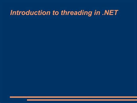 Intro To Net Threads Ppt Programming Languages Computing
