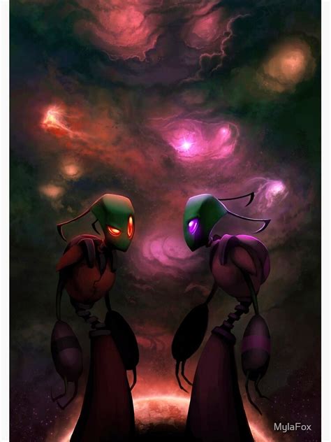 Invader Zim Fan Art Almighty Tallest Red And Purple Spiral Notebook