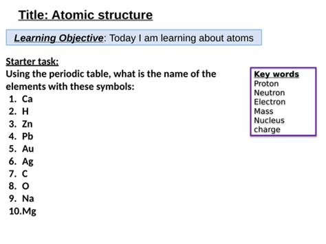 Ks3 Atomic Structure Teaching Resources