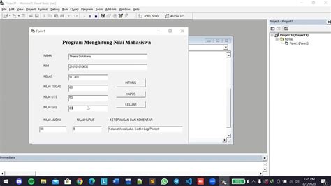 membuat program sederhana menghitung nilai mahasiswa menggunakan vb 6