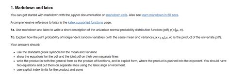 Solved Markdown And Latex You Can Get Started With Chegg