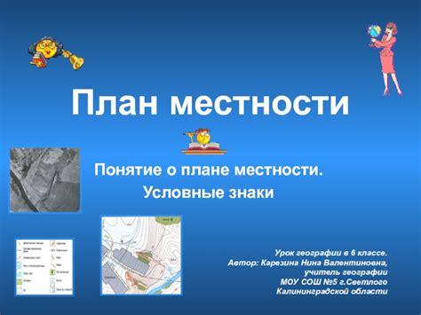 План местности Понятие о плане местности Условные знаки 6 клас