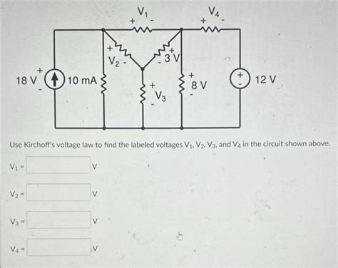 solved use kirchoff s voltage law to find the labeled