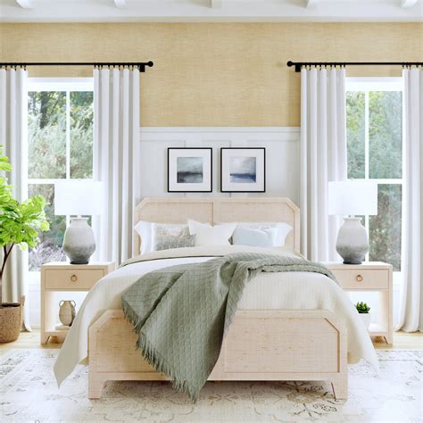 Coastal Natural Saguran Raffia Single Drawer Nightstand The Well