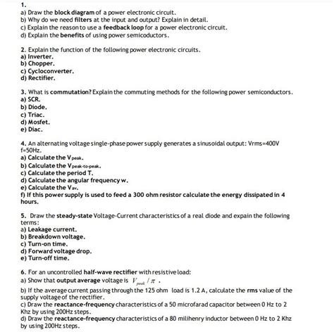 Solved A Draw The Block Diagram Of A Power Electronic Chegg