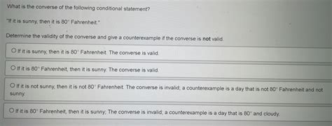 what is the converse of the following conditional statement if it is