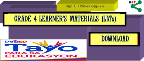 Grade 4 Learners Materials Lms Deped K 12 File Share