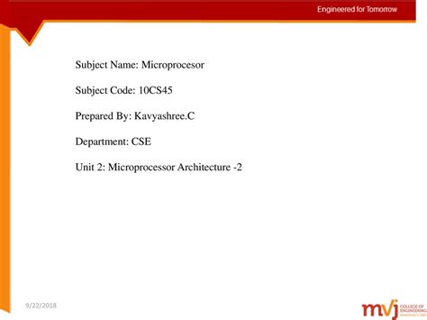 Subject Name Microprocesor Subject Code 10cs45 Ppt Download