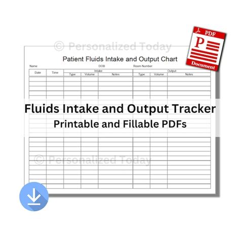 Intake And Output Chart Etsy