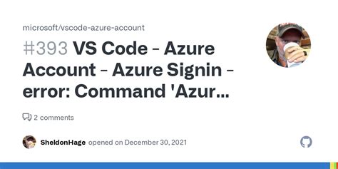 VS Code Azure Account Azure Signin Error Command Azure Sign In Resulted In An Error