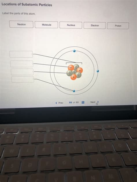 Solved Locations Of Subatomic Particles Label The Parts Of Chegg Com