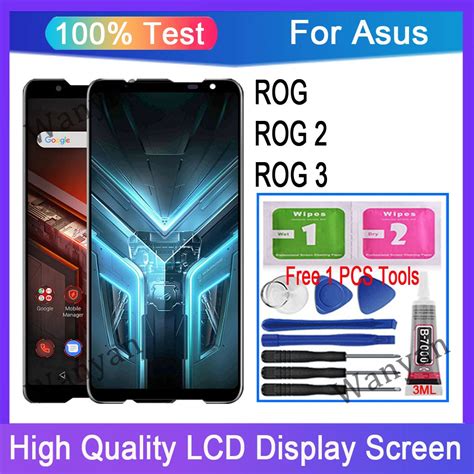 Original Amoled Asus Rog Phone Lcd Display Touch Screen Digitizer With Frame Replacement