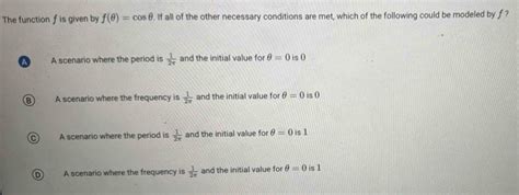 solved the function f is given by f θ cos θ if all of the other