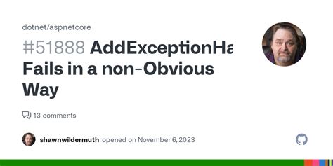 Addexceptionhandleruseexceptionhandler Fails In A Non Obvious Way · Issue 51888 · Dotnet